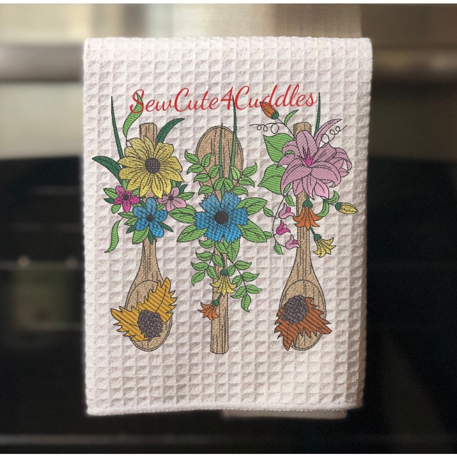 Floral Spoons Digital Embroidery Design - Etsy