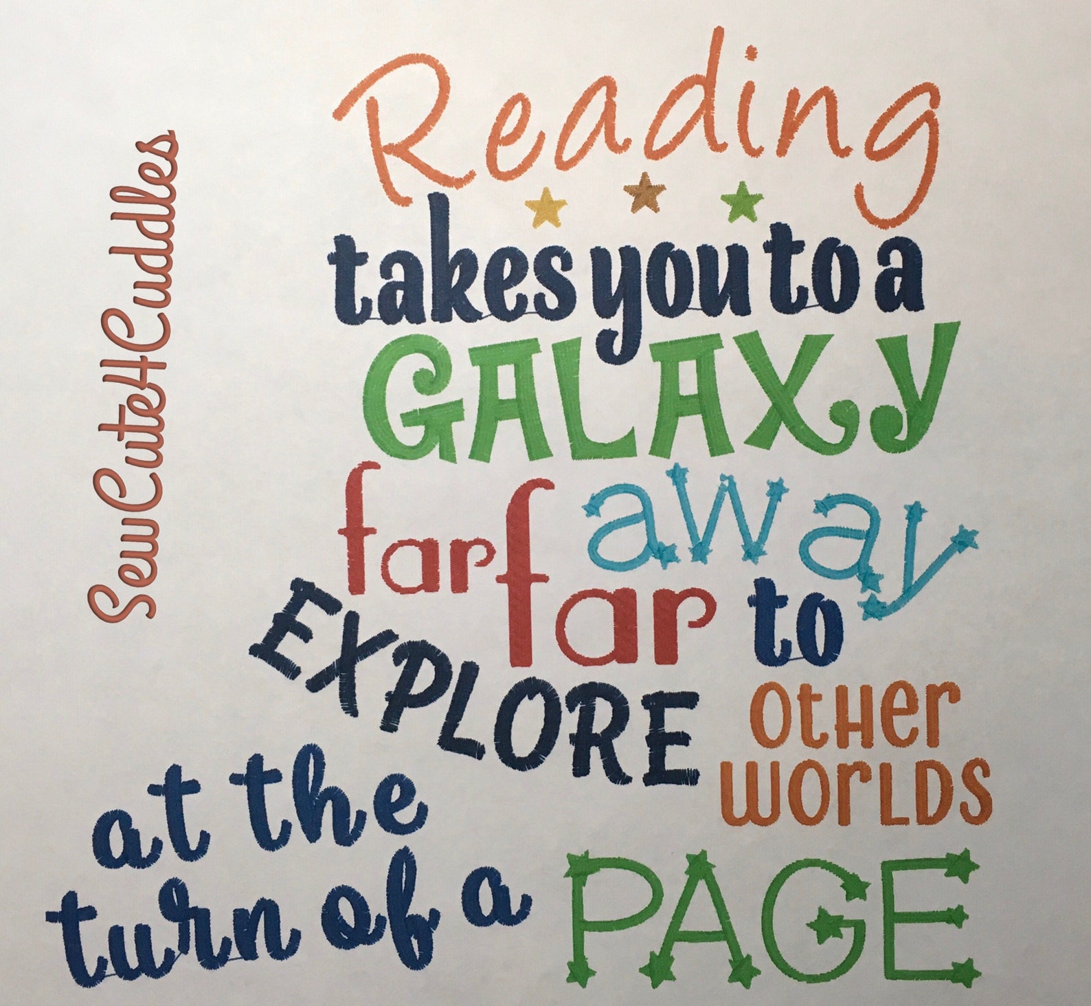 Reading Takes You to a Galaxy .... / Reading Pillow Embroidery | Etsy