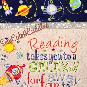 Reading Takes You to a Galaxy .... / Reading Pillow Embroidery - Etsy
