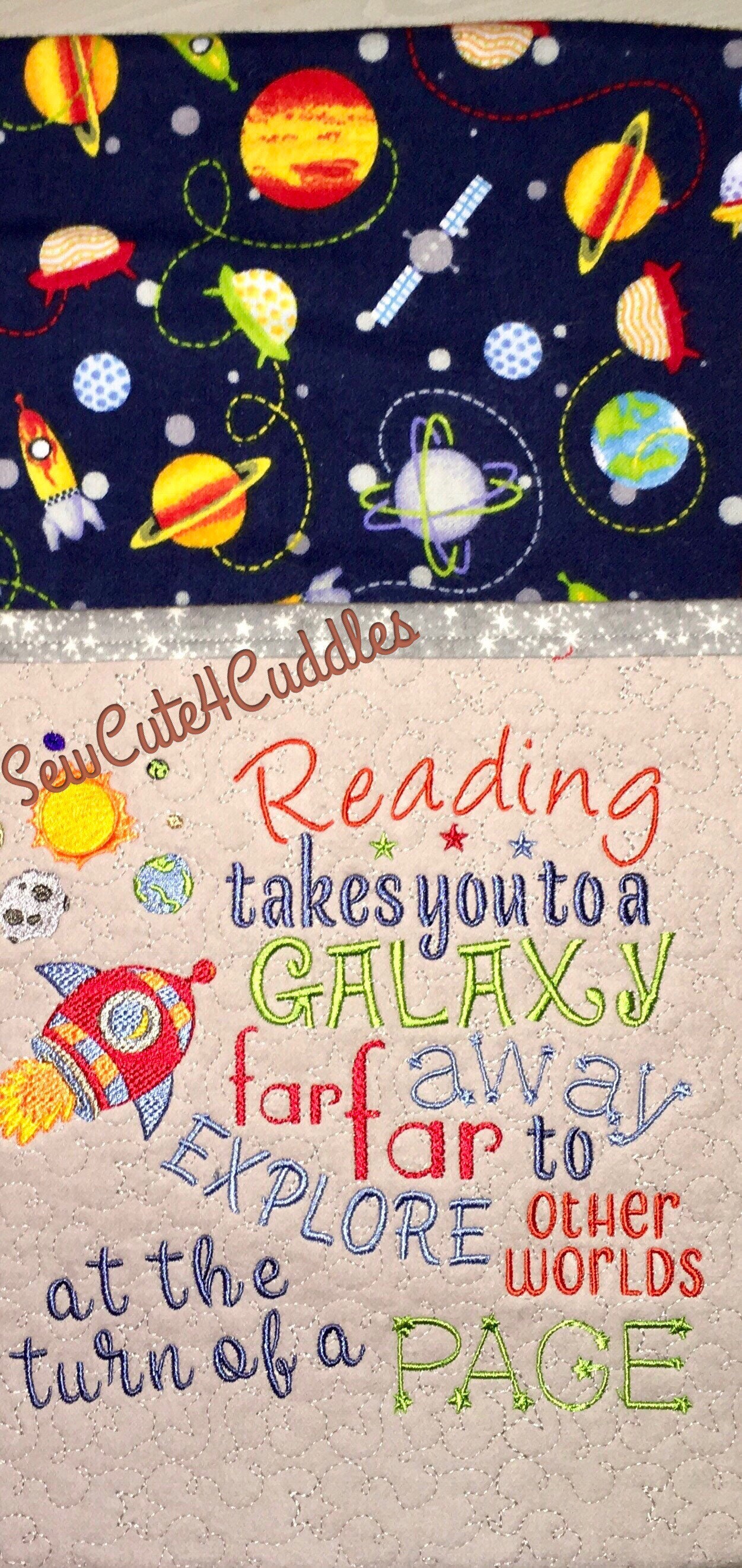 Reading Takes You to a Galaxy .... / Reading Pillow Embroidery - Etsy