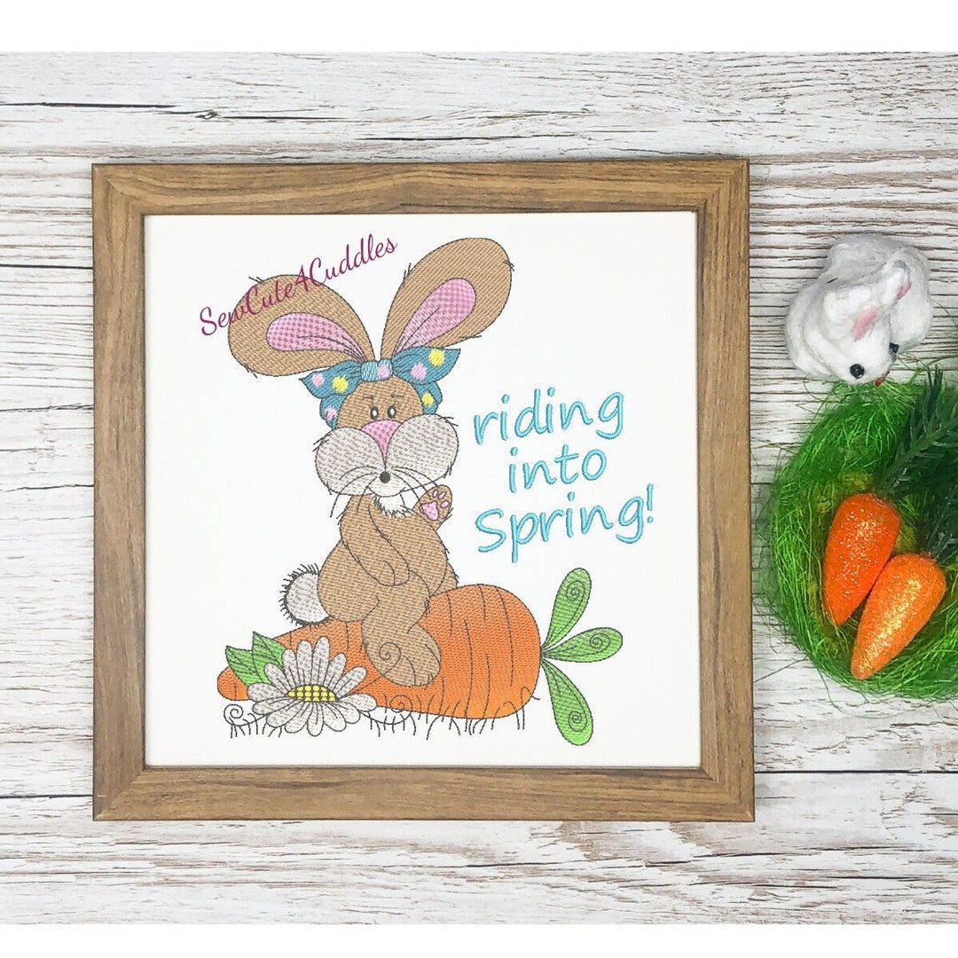 Riding Into Spring - Digital Embroidery Design - Etsy