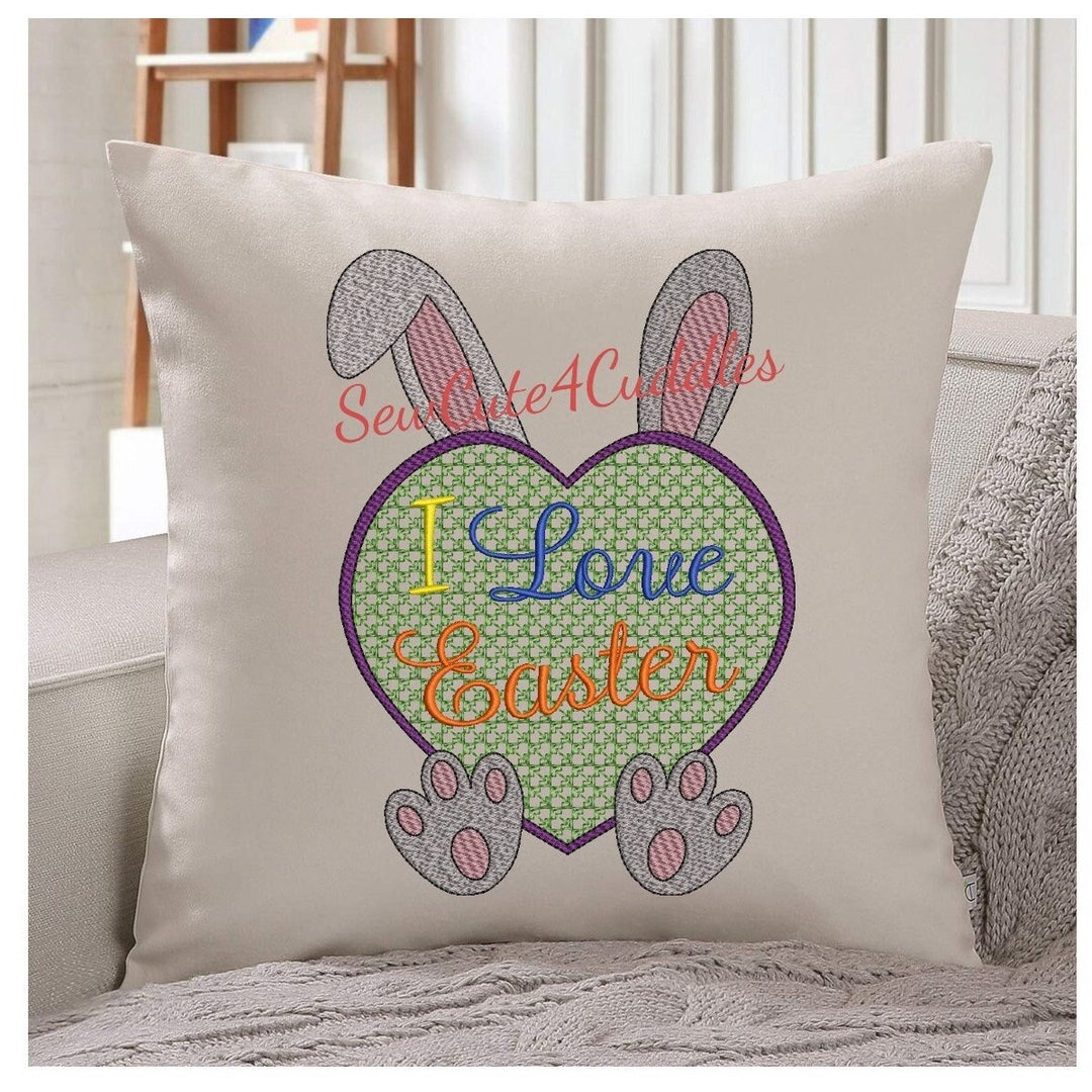 I Love Easter Heart - Embroidery Design - Etsy