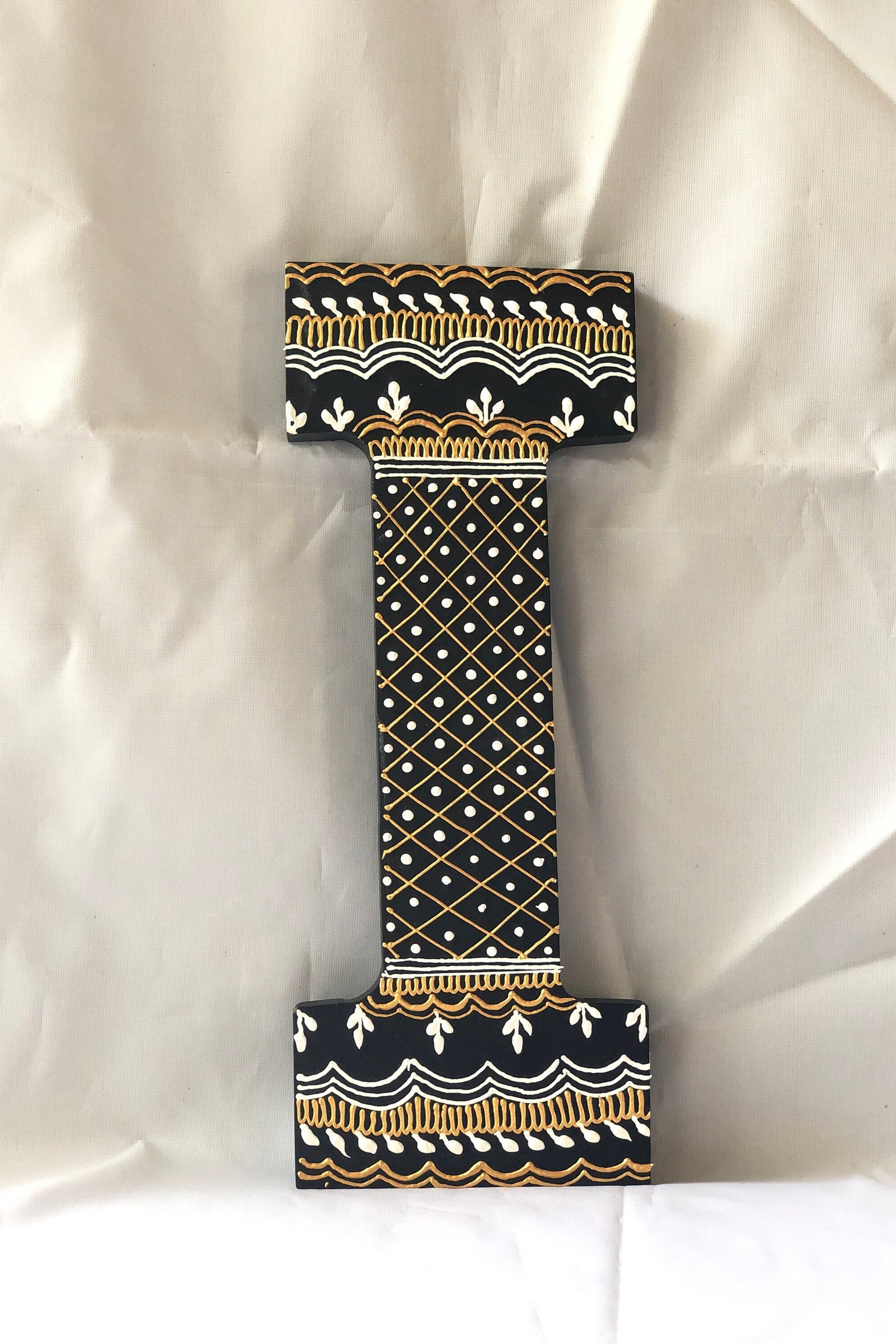 Henna Designed Alphabet /letter Hand Painted Hangable Wooden - Etsy