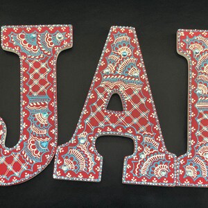 Henna Designed Alphabet /letter Hand Painted Hangable Wooden Letter for ...