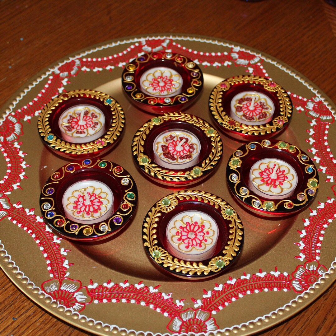 Diwali Diya - Set of 3 DIYA Tealight Candles Holder/ Diya/ Wedding ...