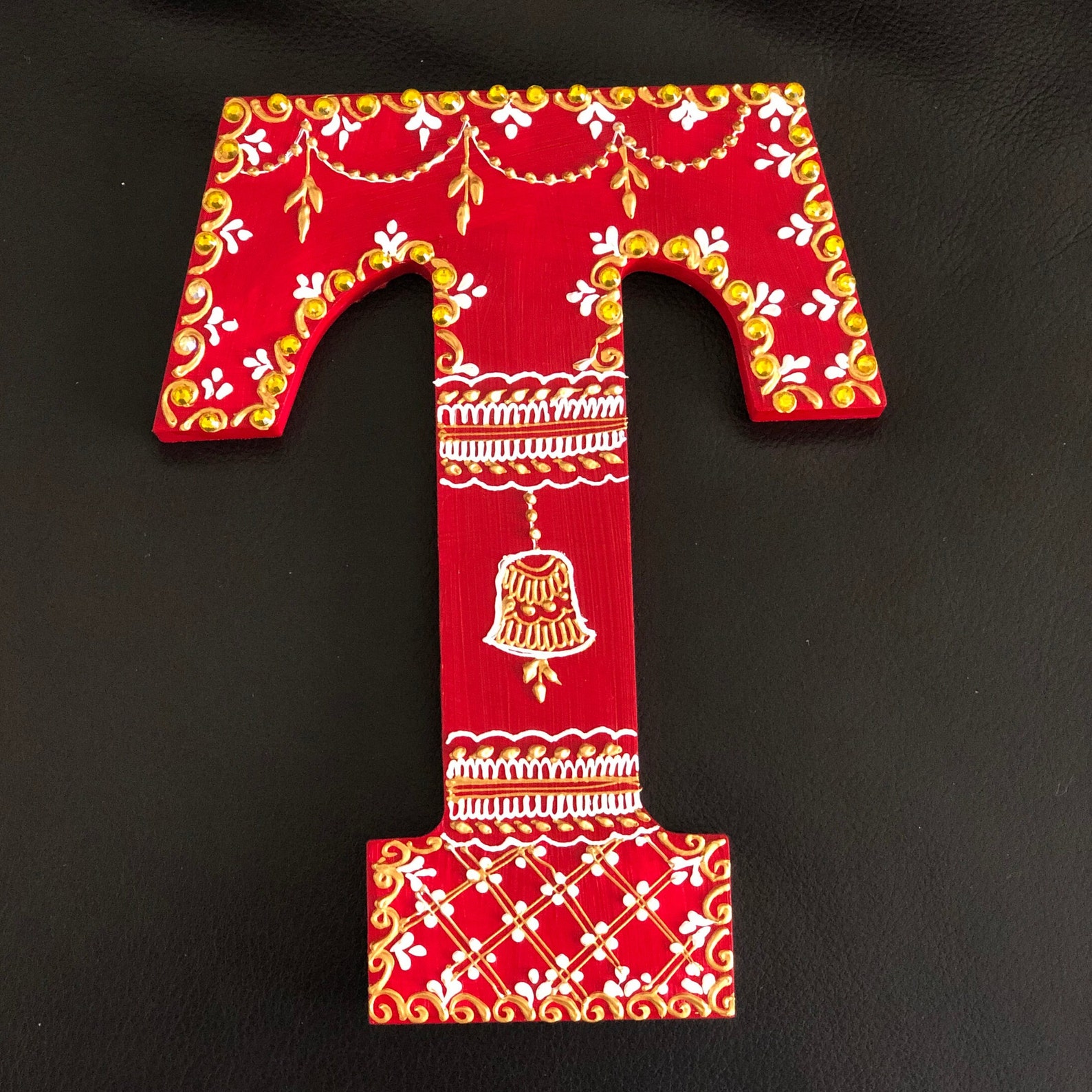 Henna Designed Alphabet /letter Hand Painted Hangable Wooden - Etsy