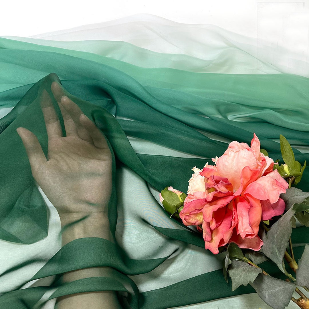 Lightweight 2-tone Ombre Chiffon Fabric, 30D Sheer Chiffon Gradient ...