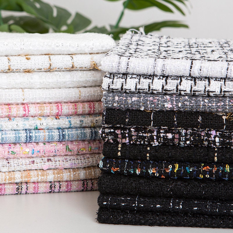 Tela Tweed Tela Tejida Tela Tweed De Moda Tela De Vestir De - Etsy España
