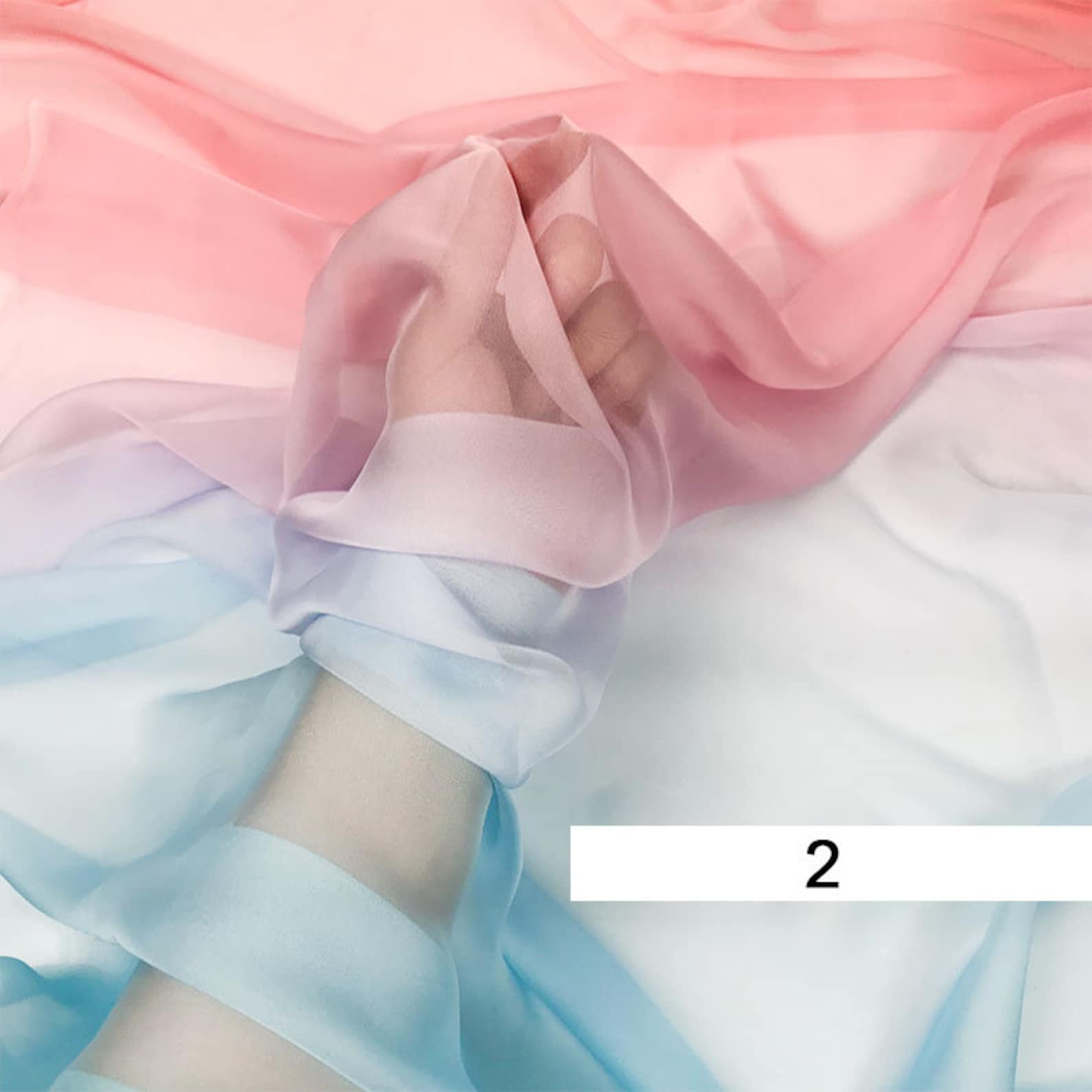 Lightweight 2-tone Ombre Chiffon Fabric, 30D Sheer Chiffon Gradient ...