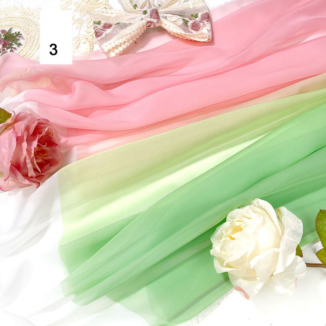 Lightweight 2-tone Ombre Chiffon Fabric 30D Sheer Chiffon - Etsy