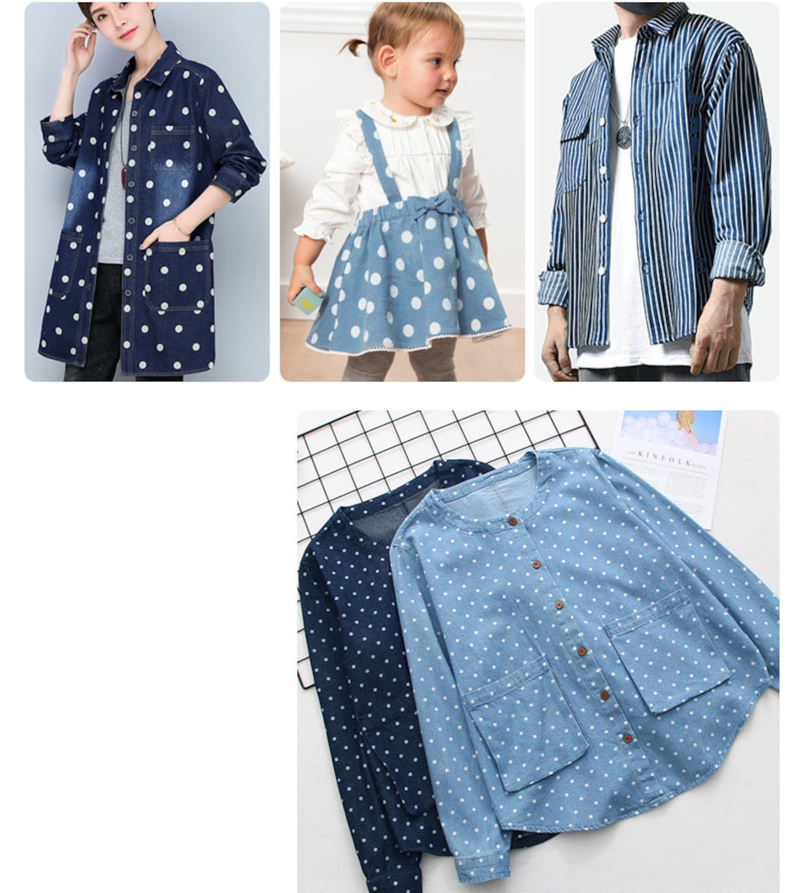 Blue Printed Denim Fabric Lightweight Denim Fabric Washed - Etsy