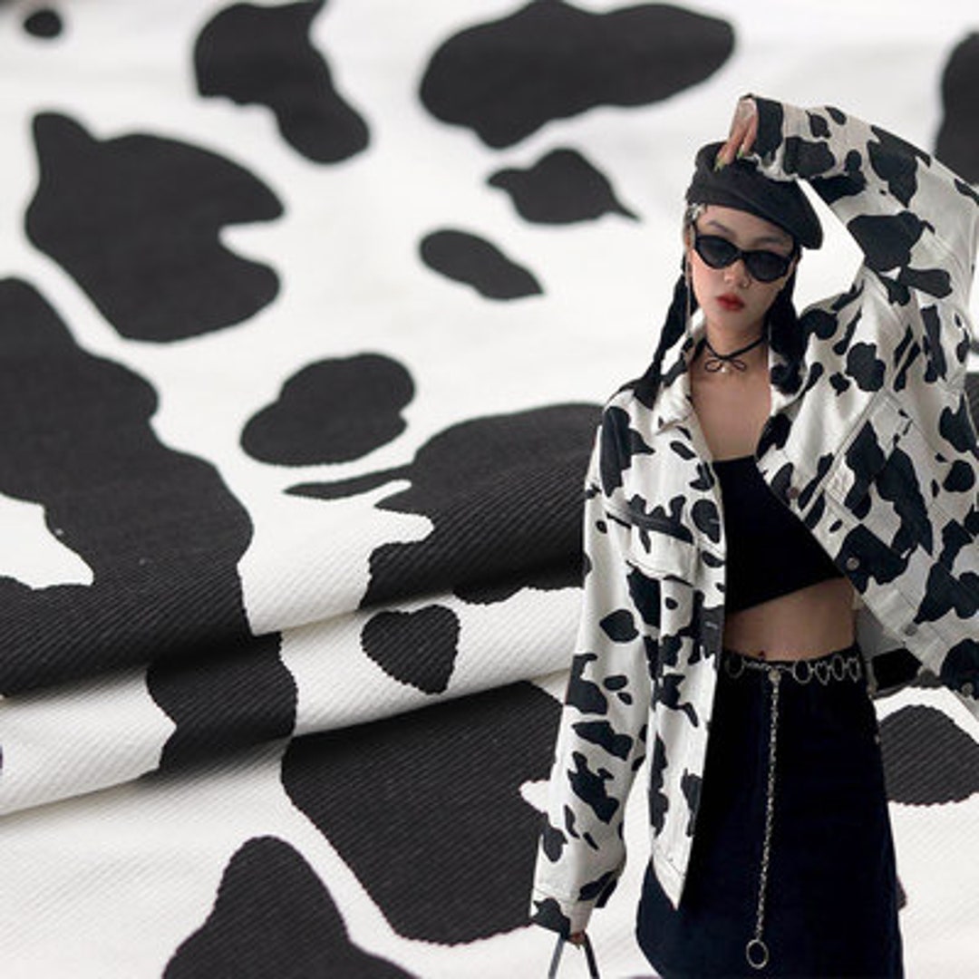 Cow Pattern Denim Fabric, Washed Denim Fabric, Cotton Denim Fabric ...