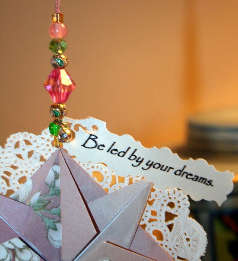 Origami Dusty Rose Compass Star Paper Lace 'dreams' - Etsy