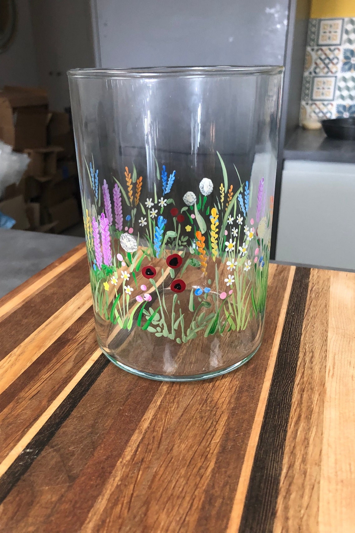 Hand Painted Wild Flower Garden Vase. Can Be Personalised. - Etsy UK
