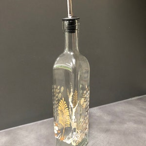 Hand Painted Floral Oil Bottle (500ml) - Kitchen Decor - Etsy UK