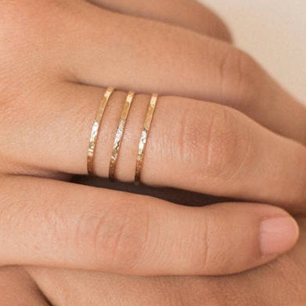 Thin Hammered Ring - Etsy