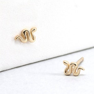 Tiny Snake Studs, Snake Stud Earrings, Minimal Gold Studs, Dainty Snake ...