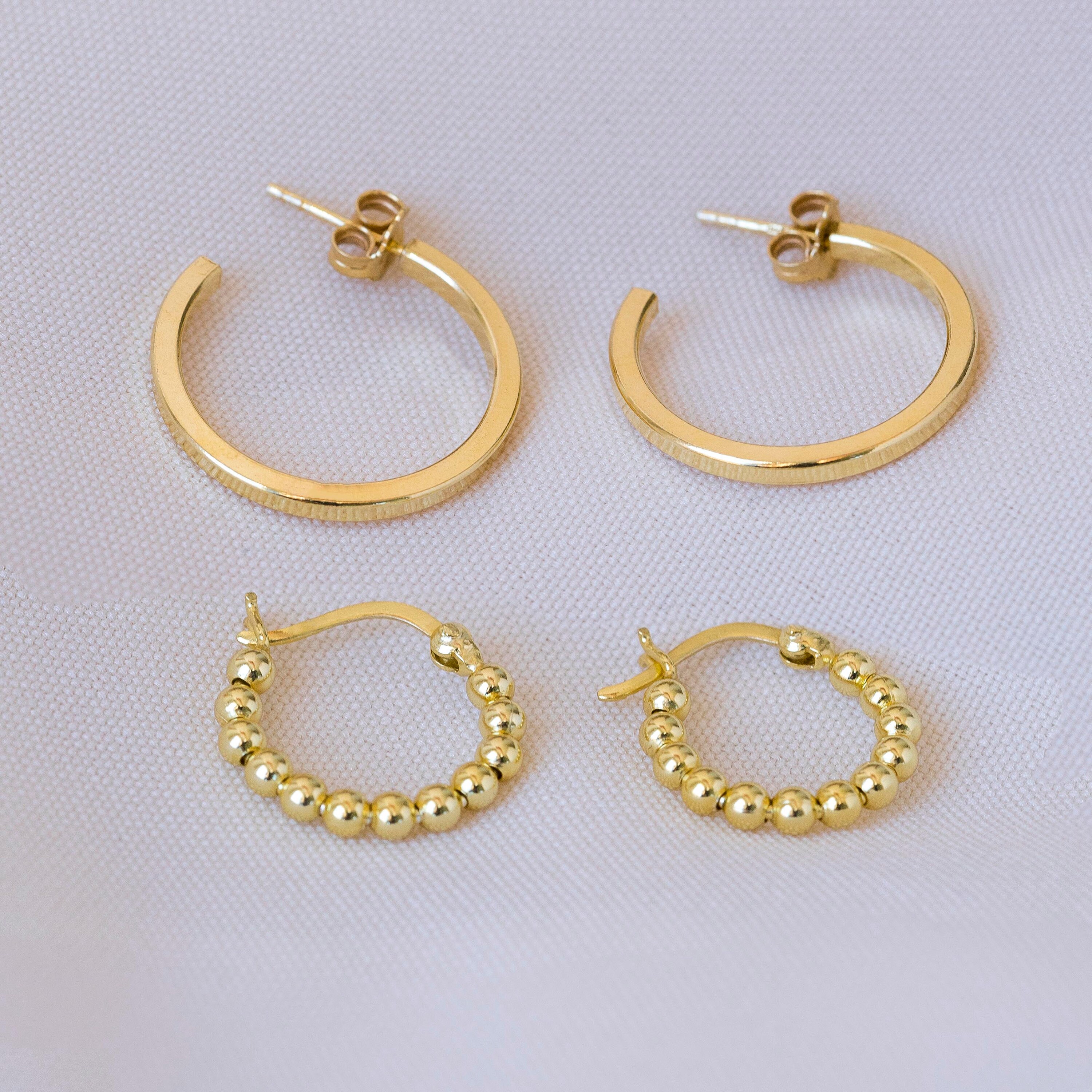 Beaded Hoops Big Hoop Earrings Minimal Hoops Trendy Hoops - Etsy