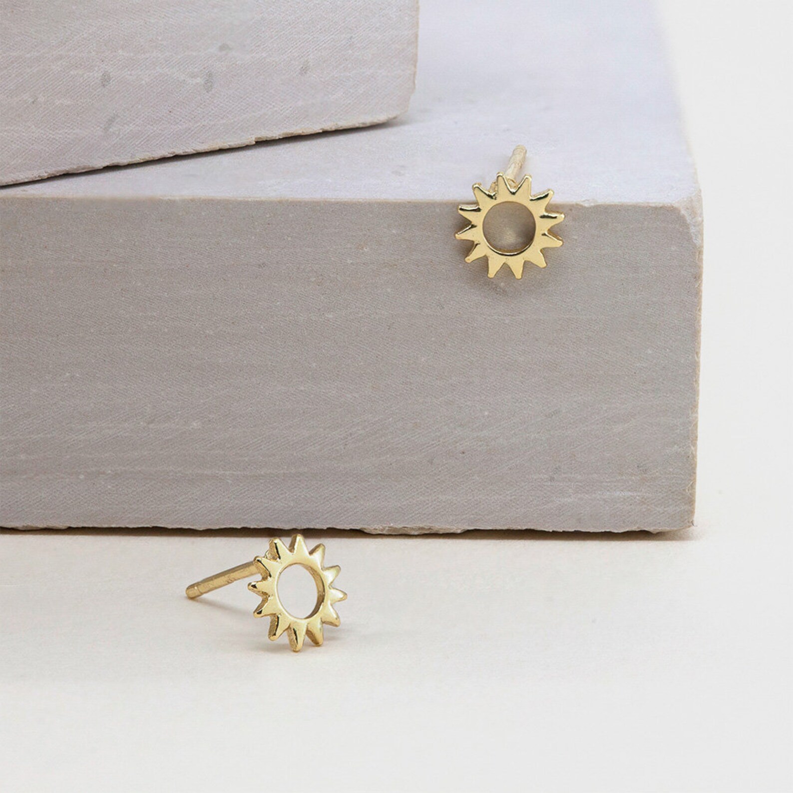 Sun Stud Earrings Gold Dainty Studs Tiny Stud Earrings | Etsy