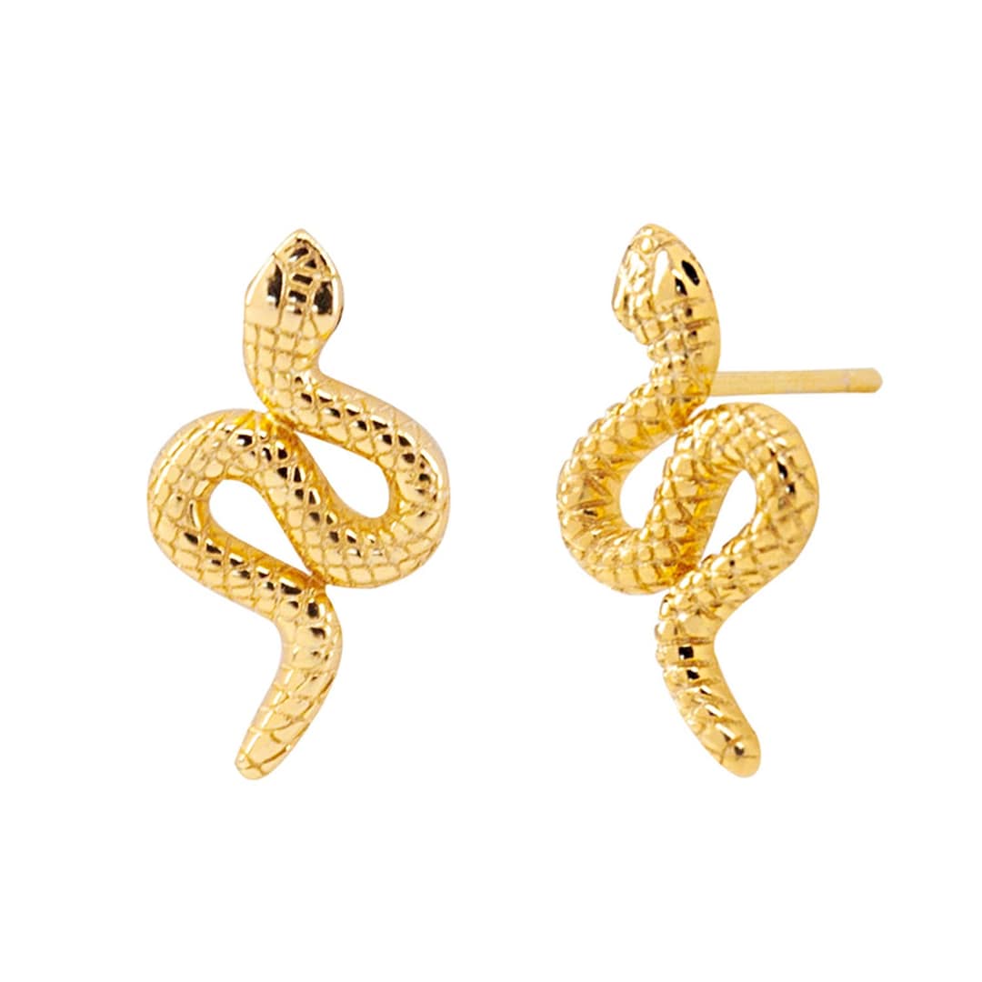 Snake Earrings Snake Stud Earrings Dainty Earrings Gold - Etsy