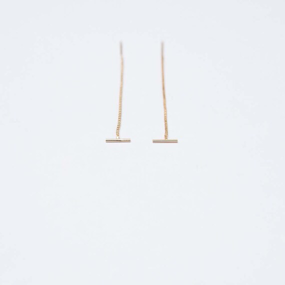 Gold Threader Earrings Chain Dangle Earrings Ear Threaders - Etsy