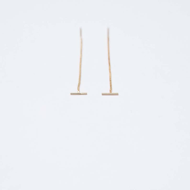 Gold Threader Earrings Chain Dangle Earrings Ear Threaders - Etsy