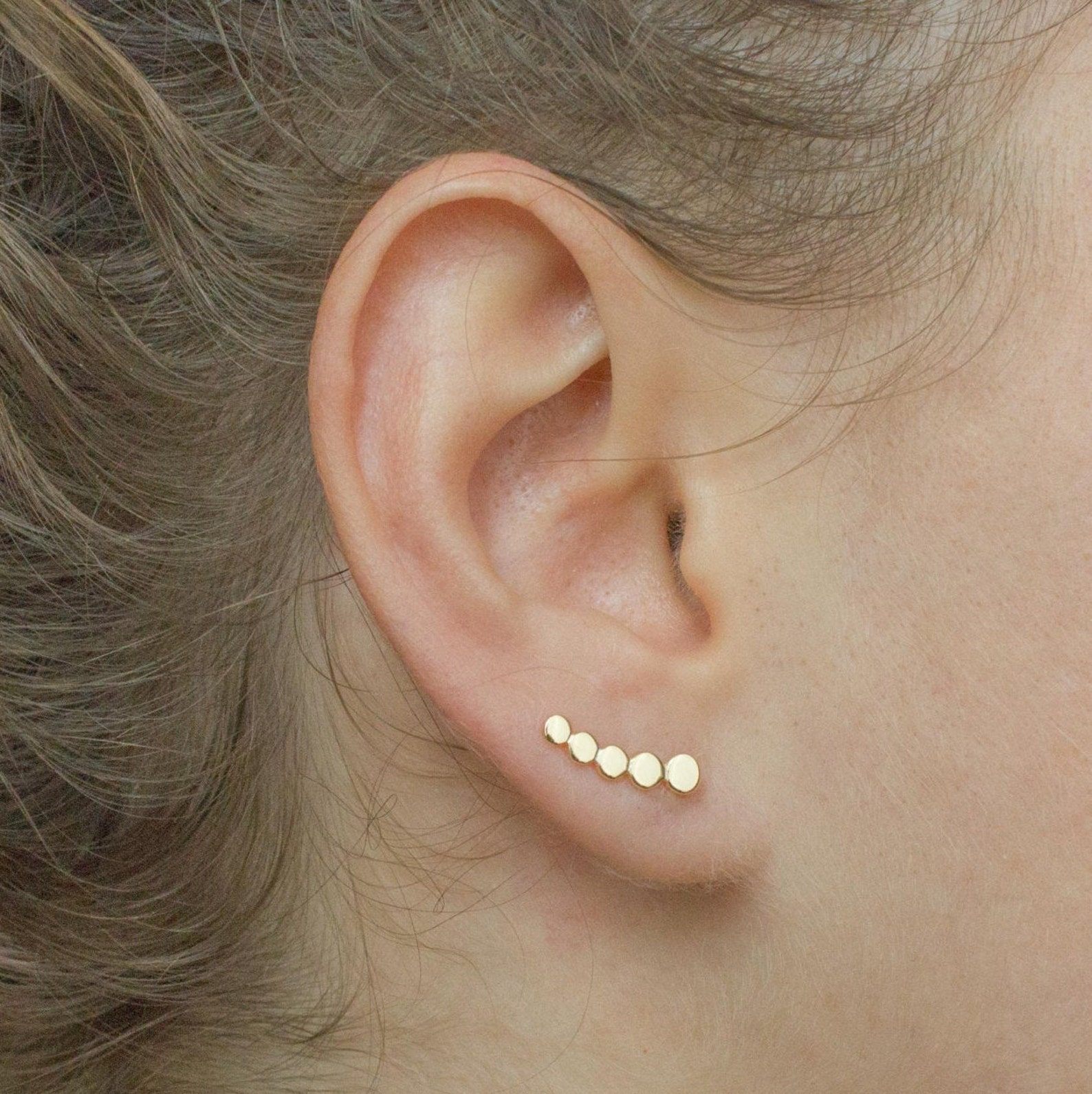 Small Ear Climber Dainty Gold Ear Climber Gold Circle Ear - Etsy