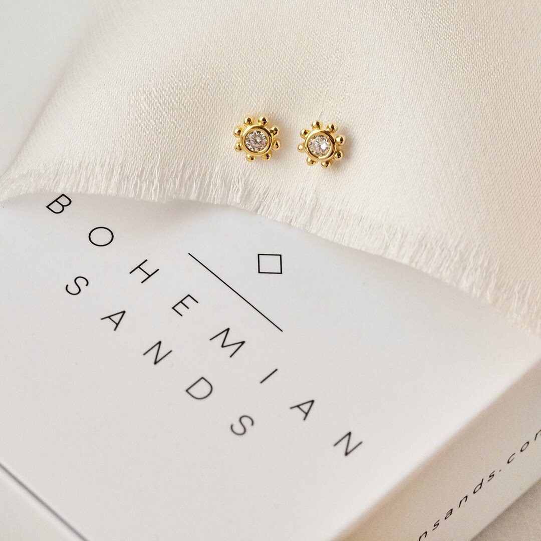 Tiny Gold Studs, Mini Studs, Dainty Gold Studs, Delicate Stud Earrings ...