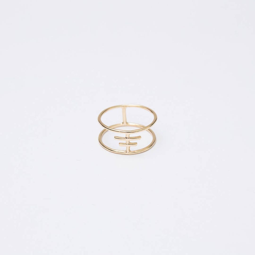 Dainty Cage Ring Double Ring Minimal Ring Simple Ring Gold - Etsy