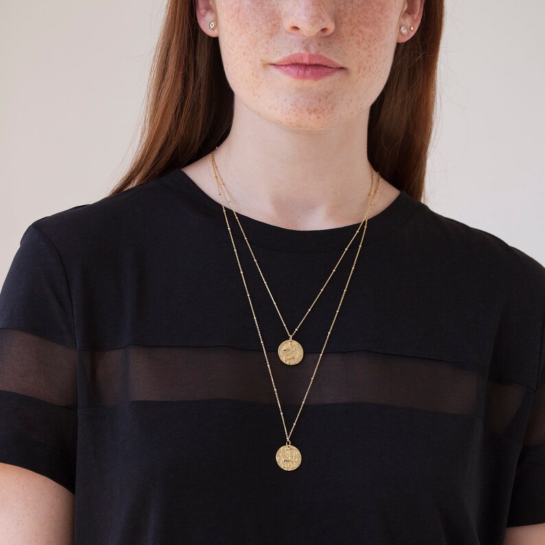Star Sign Necklace Zodiac Necklace Gold Medallion Necklace - Etsy