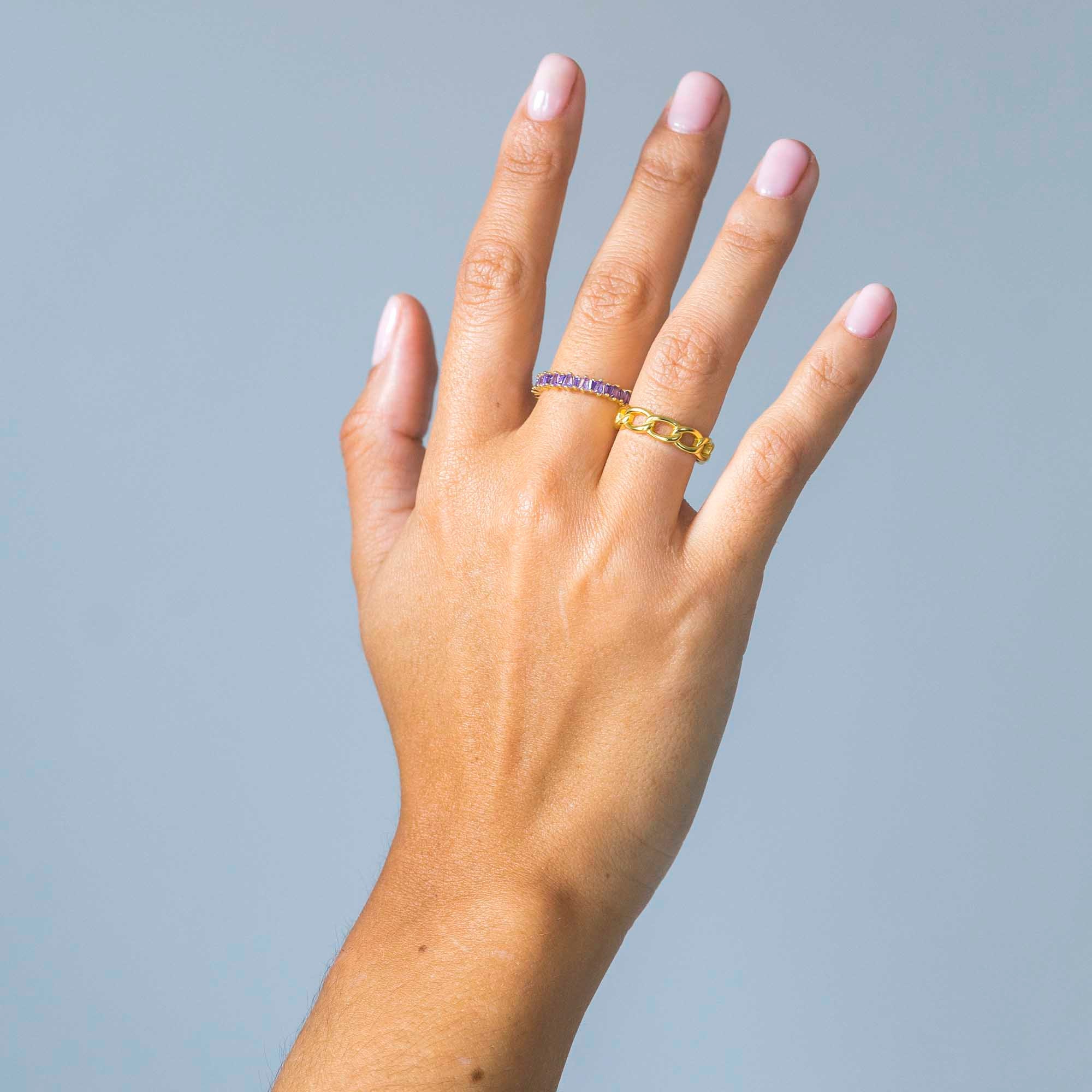 Baguette ring eternity ring minimal ring dainty ring | Etsy