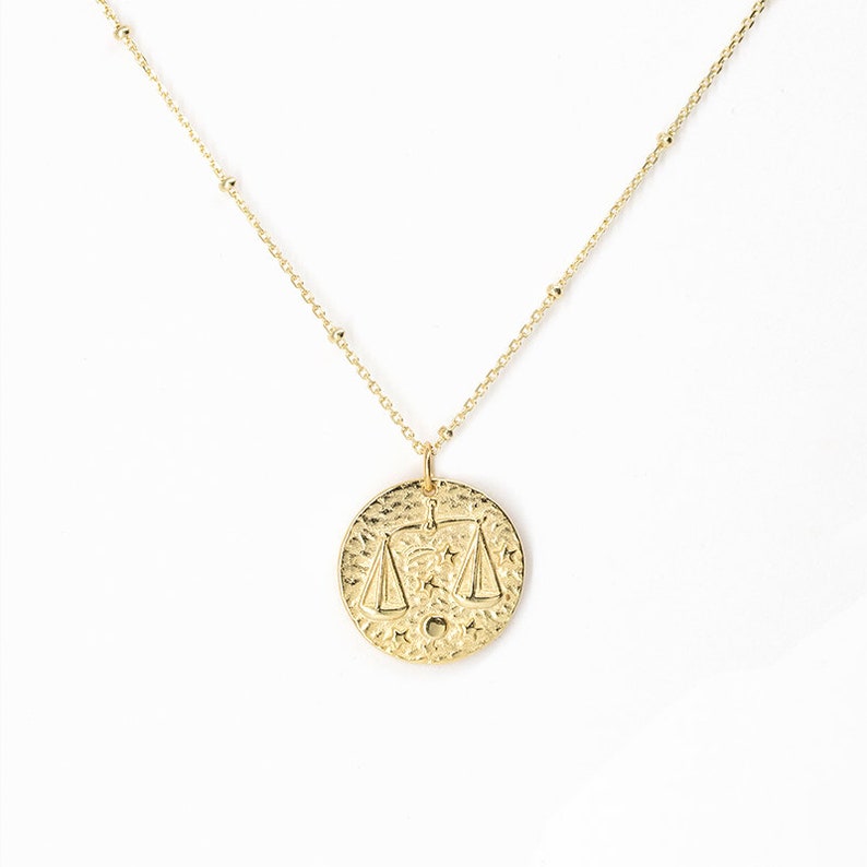 Star Sign Necklace Zodiac Necklace Gold Medallion Necklace - Etsy