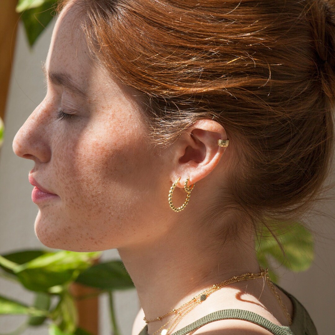 Beaded Hoops Big Hoop Earrings Minimal Hoops Trendy Hoops - Etsy