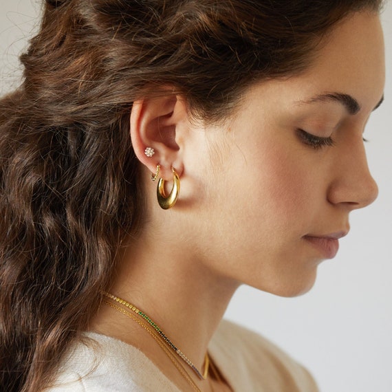 Gold Hoops Statement Hoops Vintage Hoops Large Gold Hoops | Etsy