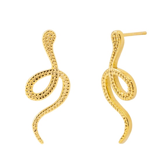 Snake Studs Dainty Earrings Snake Earrings Gold Snake | Etsy