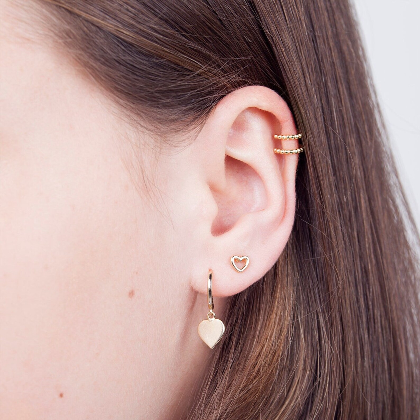 Heart Hoop Earrings Heart Charm Hoops Charm Heart Earrings - Etsy
