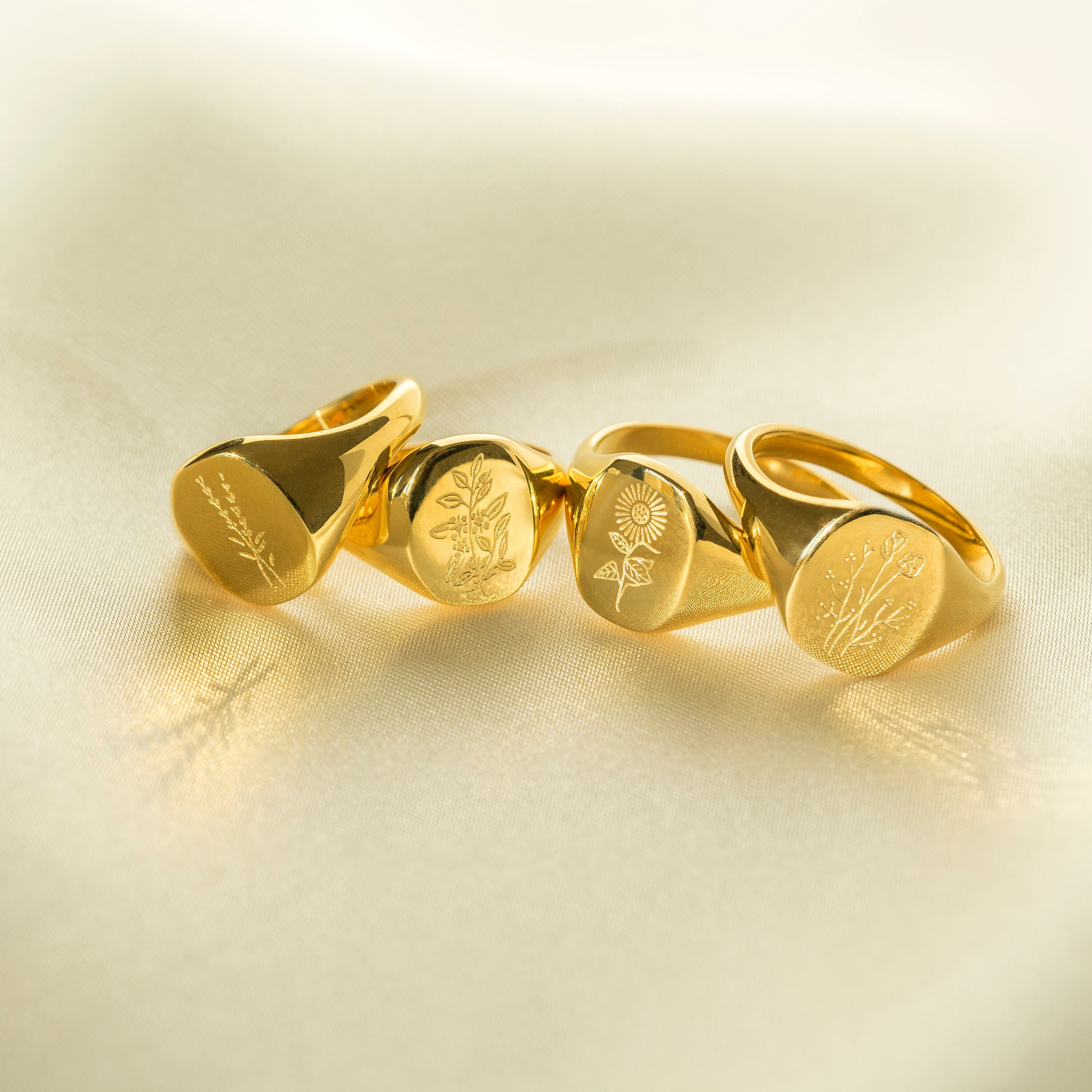 Signet Ring Engraved Signet Ring Statement Ring Vintage | Etsy