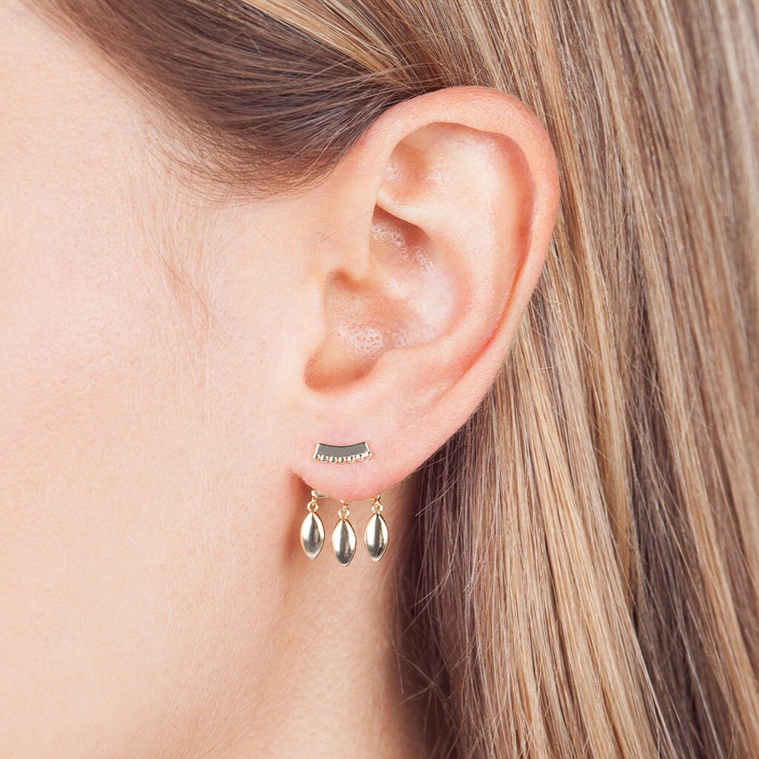 Ear Jacket Boho Ear Jacket Minimal Earrings Gold Earrings - Etsy