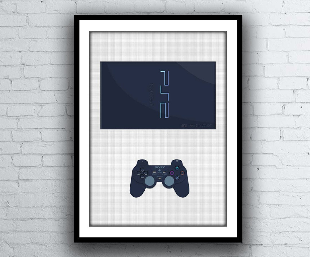 Sony Playstation 2 Computer Poster Sony Playstation Digital Art Poster ...