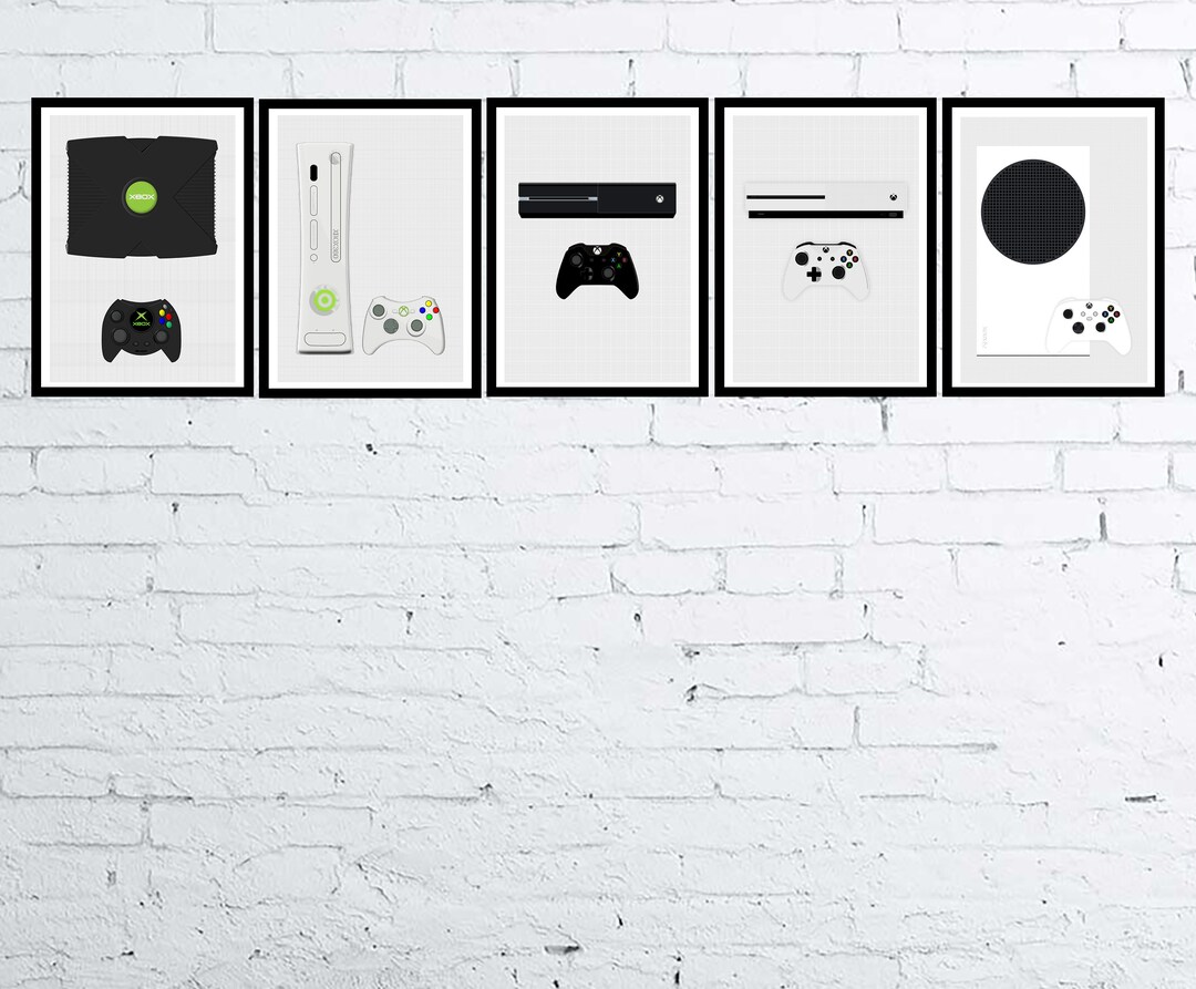 Photorealistic Drawing Xbox Gamer Poster Collection Nostalgic Eighties ...