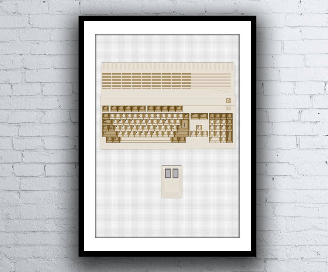 Commodore Amiga 500 Computer and Mouse Digital Art Computer Poster ...