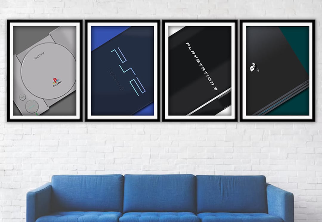 Photorealistic Drawing PLAYSTATION 1 4, Gamer Wall Art, PS4 Controller ...