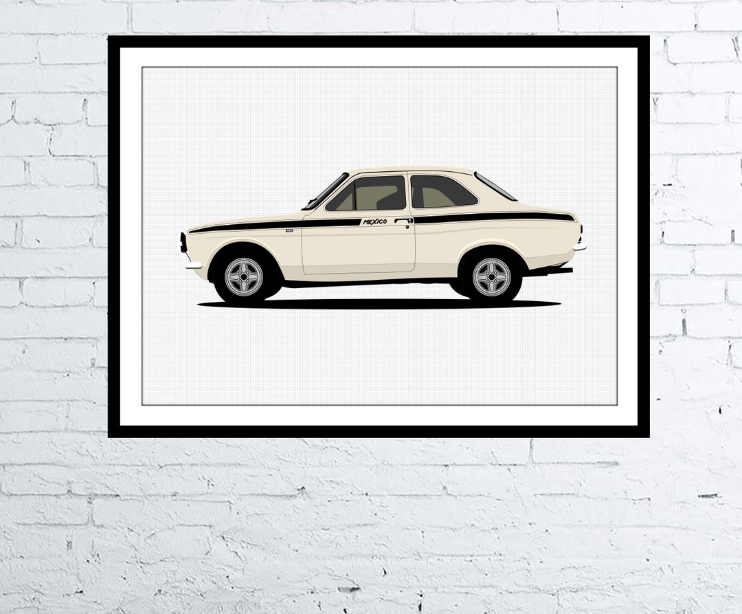 Ford Escort Mk1 Mexico Edition - Drawing Digital Art Poster / Print ...