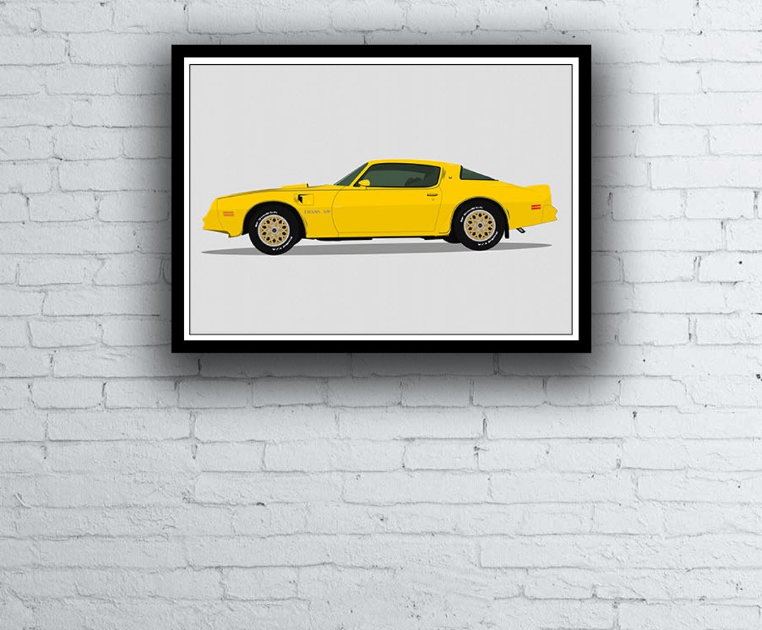 Pontiac Firebird "trans-am" Drawing Digital Art Poster / Print ...