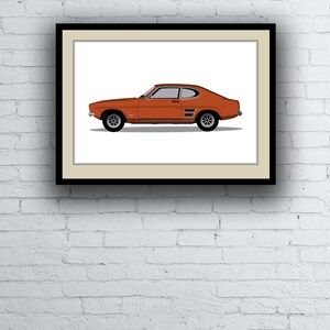 Ford Capri Mk1 3000 GT Drawing Digital Art Poster / Print, Something ...