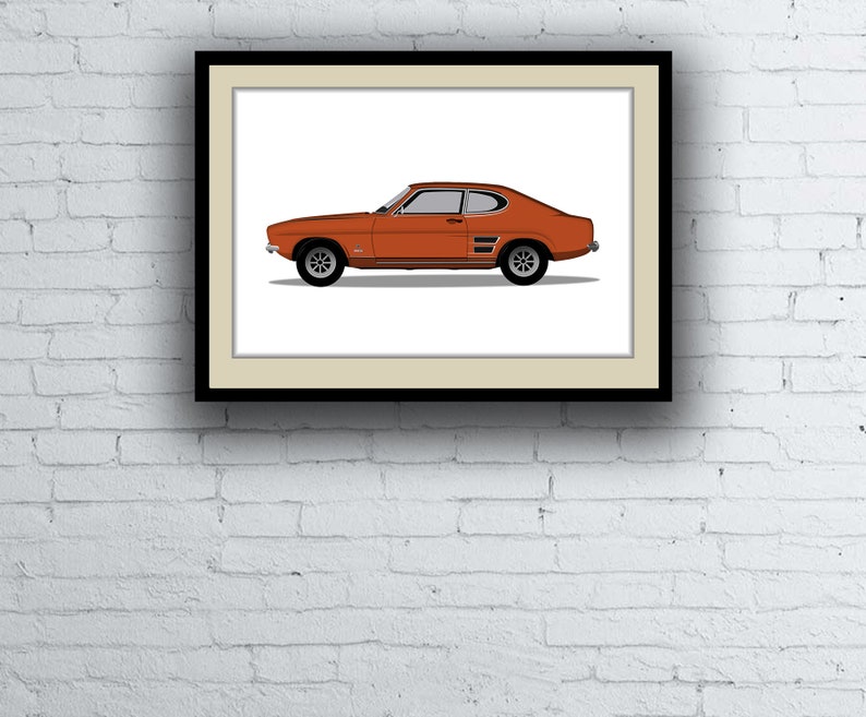 Ford Capri Mk1 3000 GT Drawing Digital Art Poster / Print, Something ...