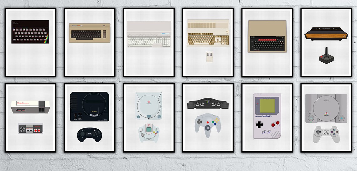 Retro Consoles / Computers Poster Set | Etsy