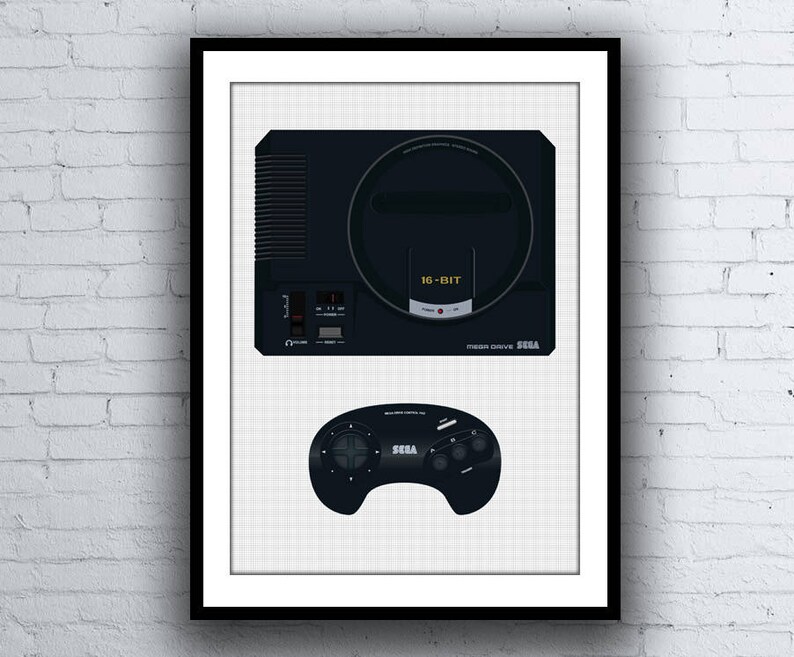 Sega Megadrive and Gamepad Digital Art Poster / Print - Etsy