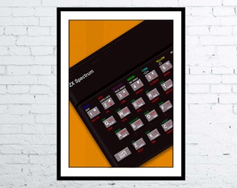 Photorealistic Drawing Sinclair ZX Spectrum Computer Poster - Etsy