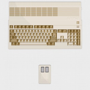 Commodore Amiga 500 Computer and Mouse Digital Art Computer Poster ...